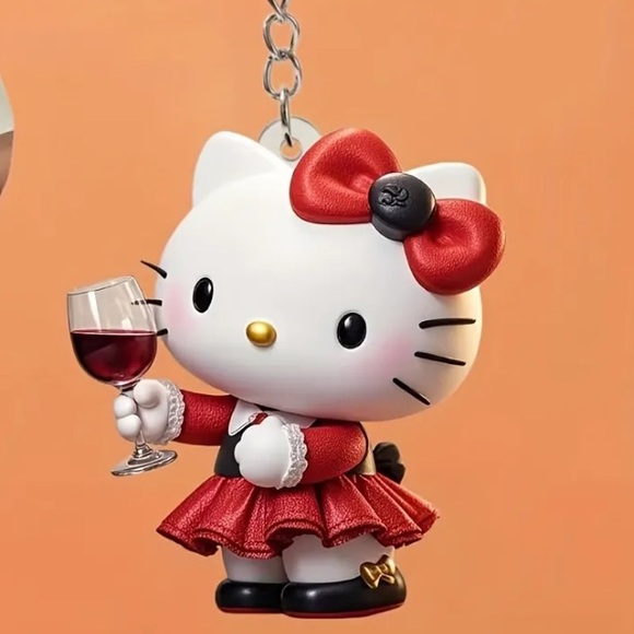 Hello Kitty | Accessories | Hello Kitty Red Wine Keychain | Poshmark